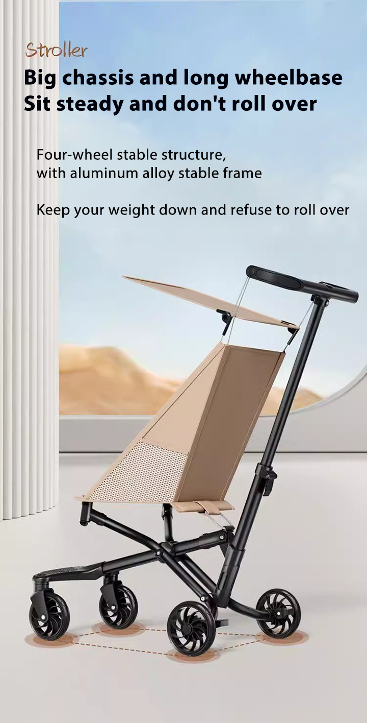 BEIGE Pocket Stroller For Baby Girl Boy Travel Stroller For Toddler 2.8 ...