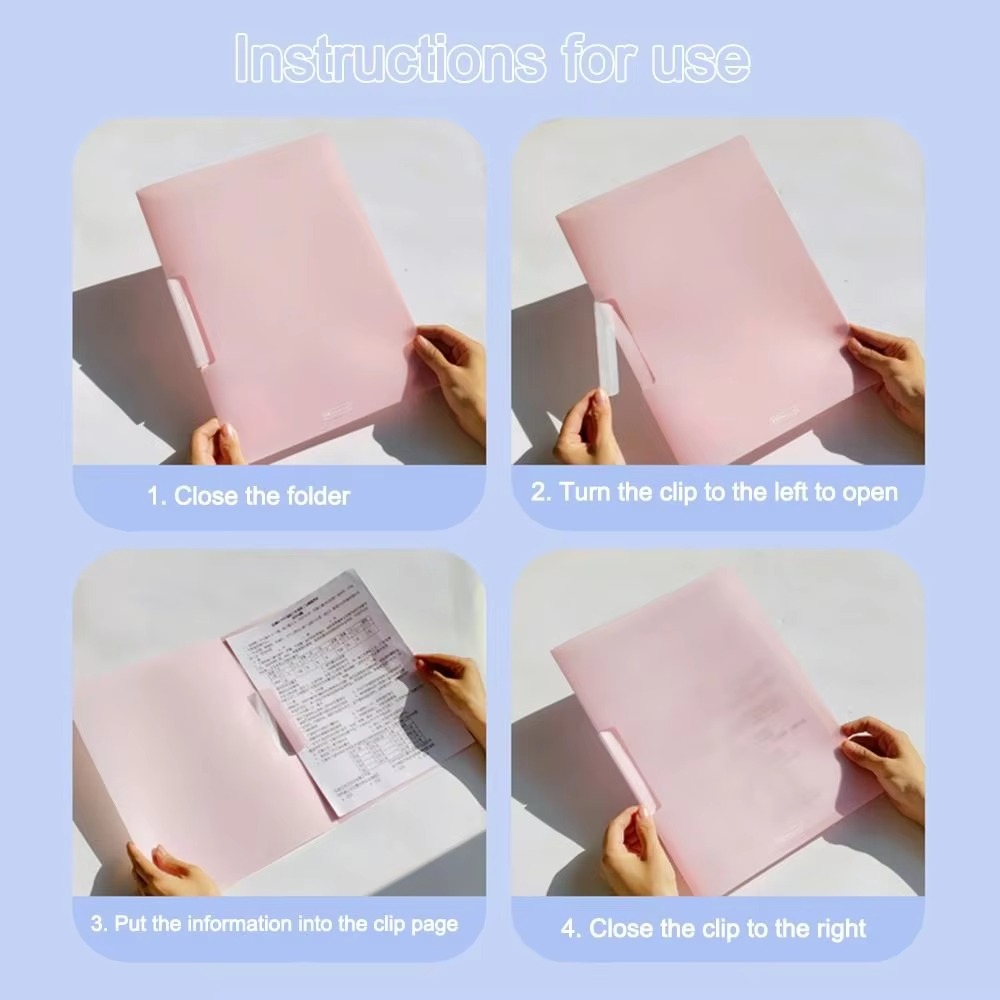 Durable PP Plastic Side Open Buckles A4 Clipboard Loose Leaf Business ...