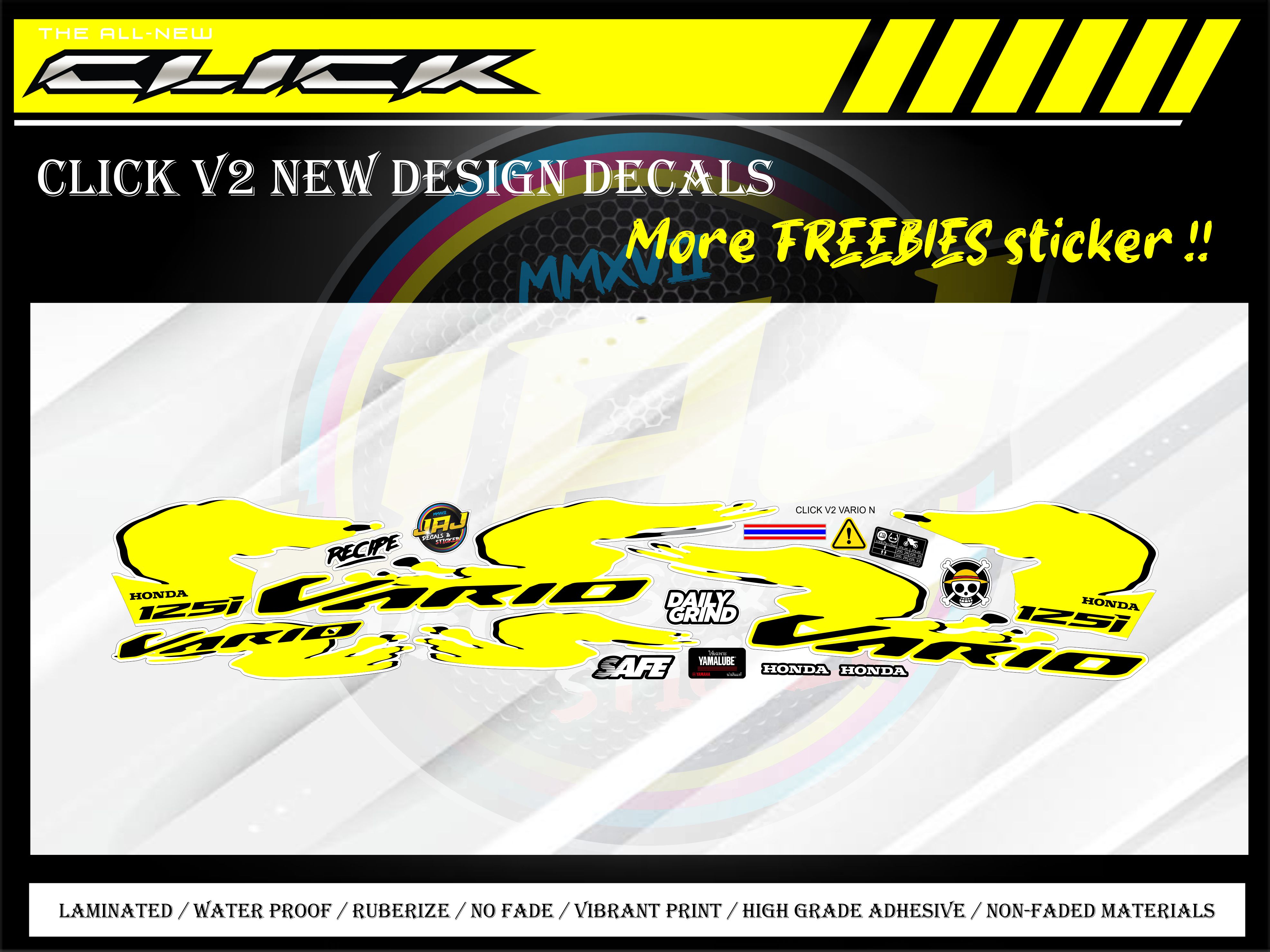 Honda Click Version 2 ND High Quality Sticker | Shopee Philippines