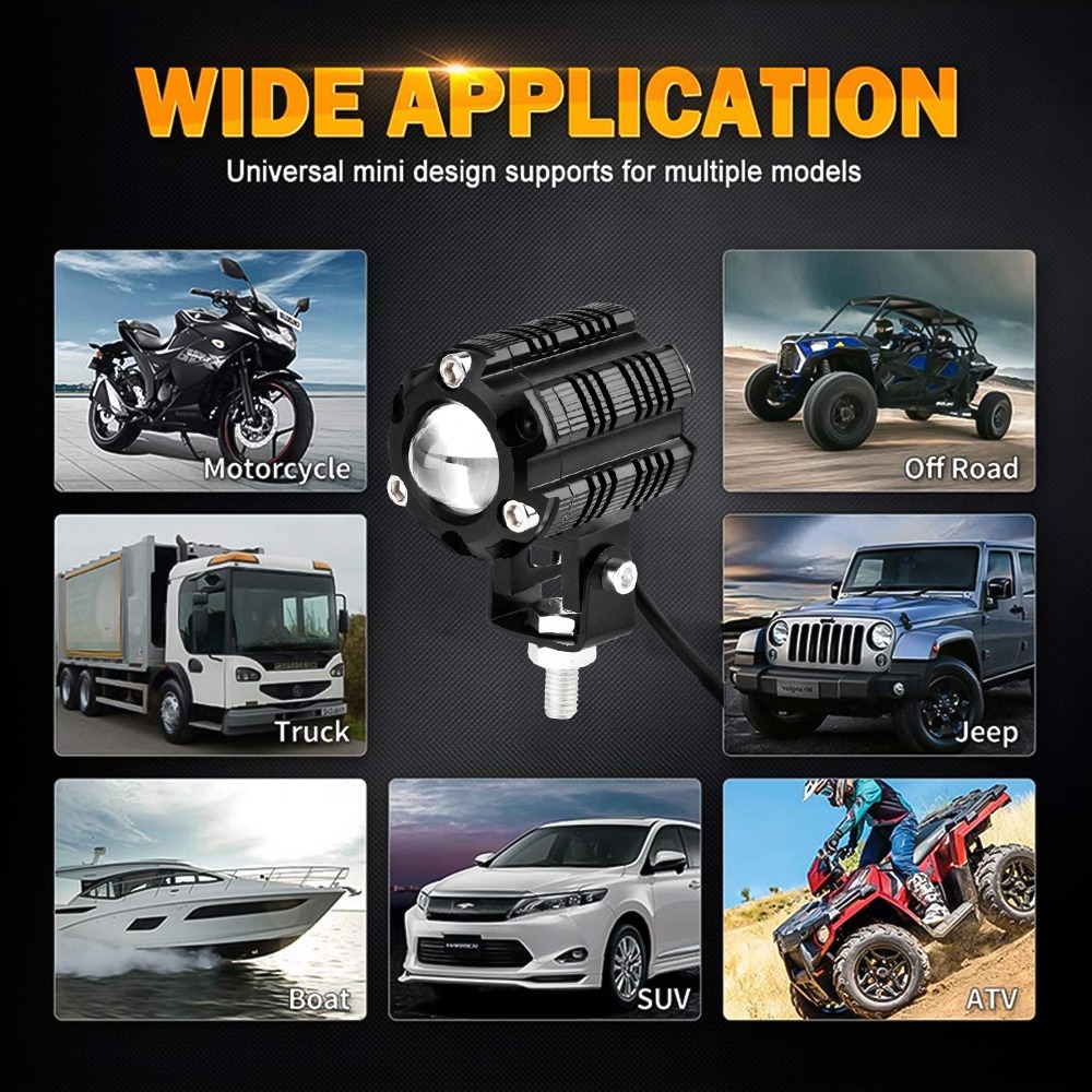 Mini driving light V5 high and low beam white and yellow single and ...