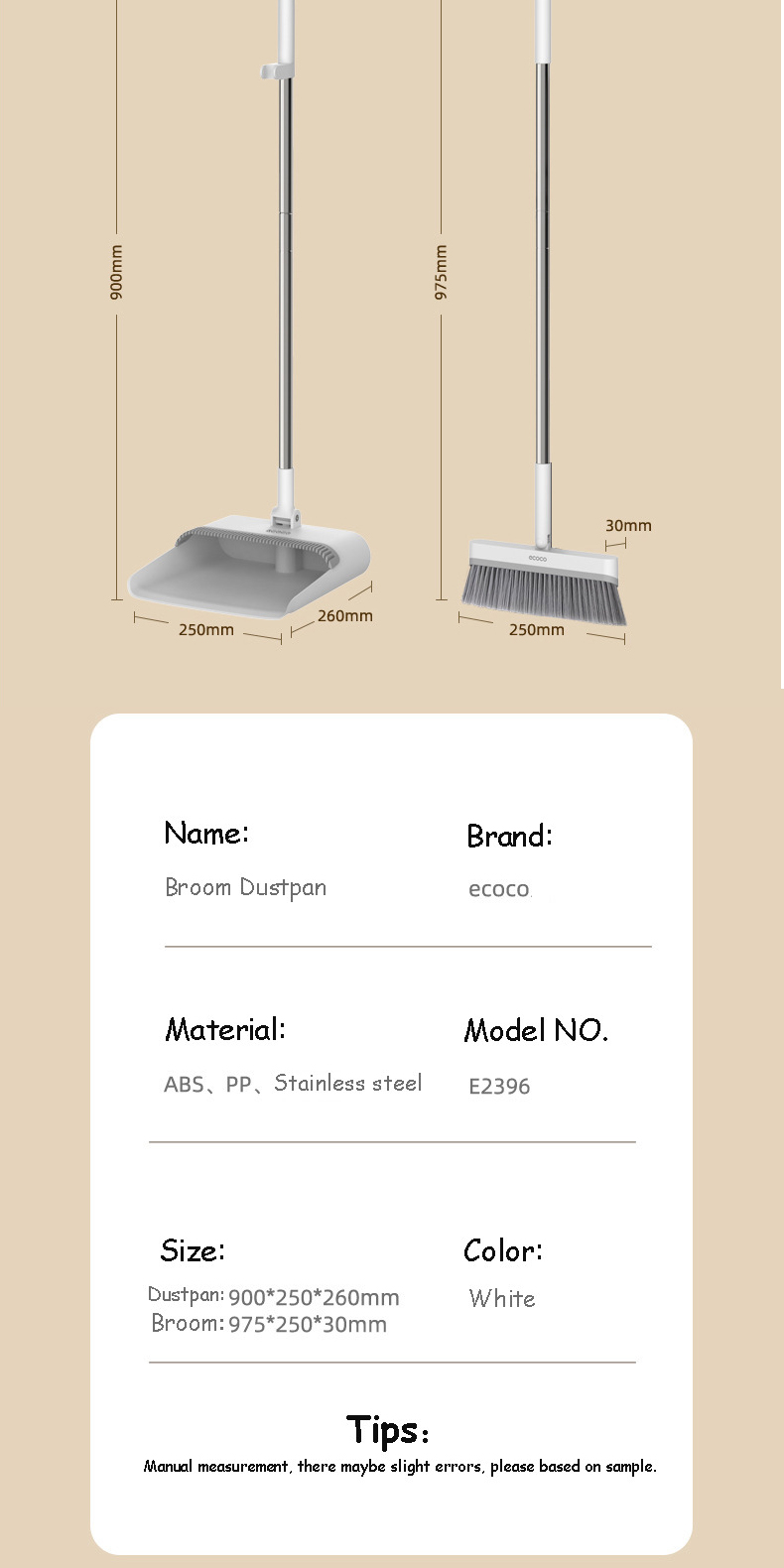 Ecoco Foldable & Rotatable Broom Dust Pan With Comb Dustpan Set ...