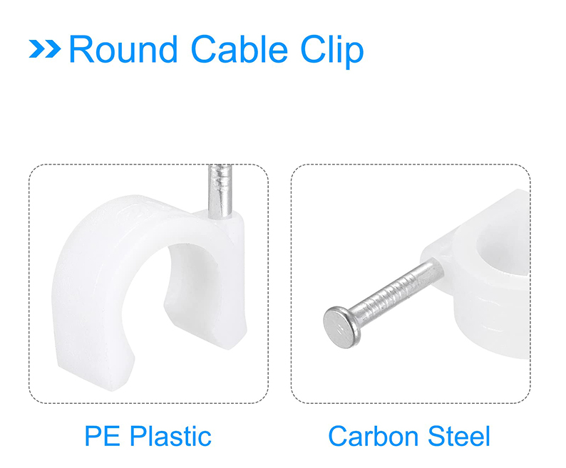 100PCS/Per Pack PVC Cable Clip Round And Flat 5mm 6mm 8mm 10mm 12mm ...