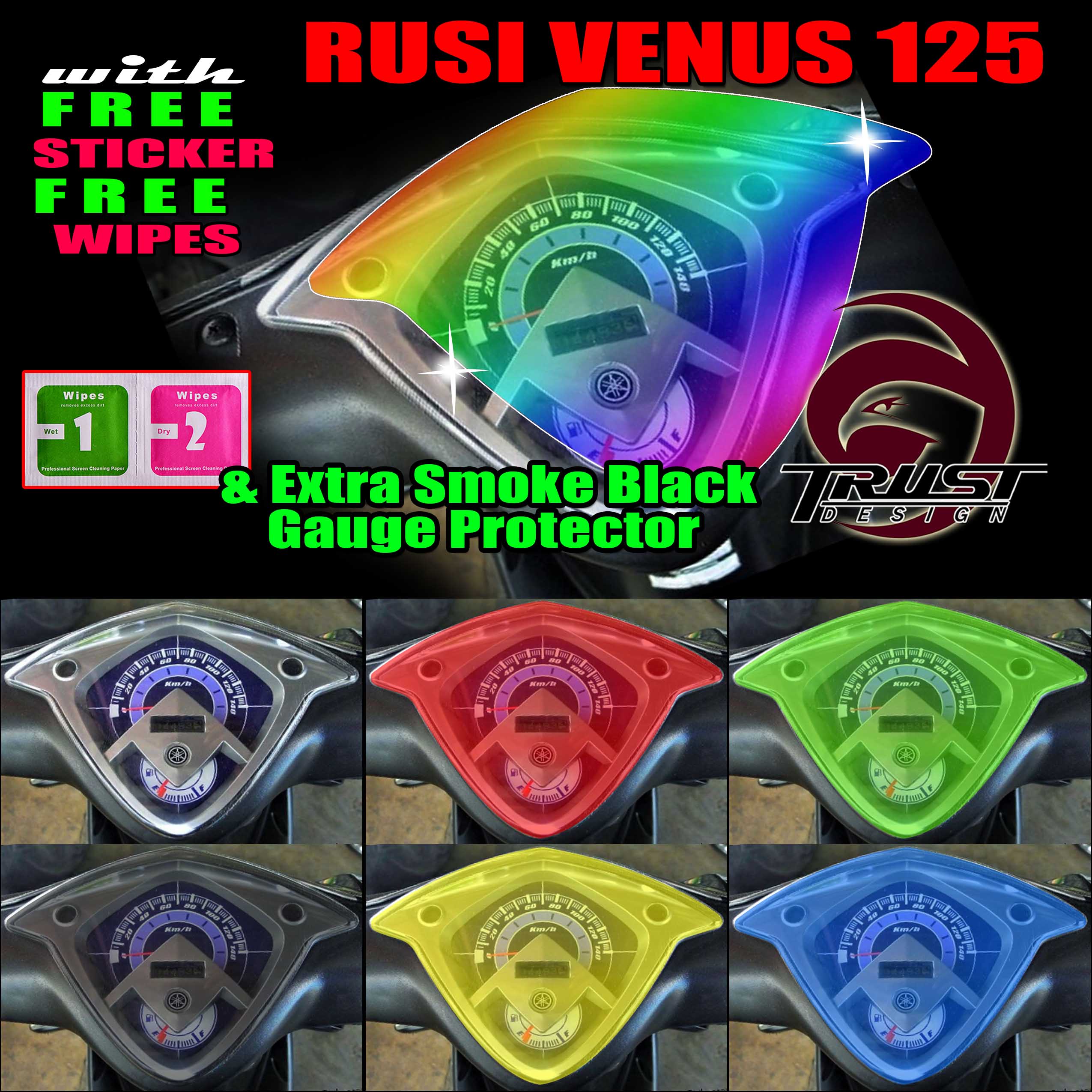 RUSI Venus BUY 1 GET 1 FREE Smoke Film Gauge Protector | Shopee Philippines