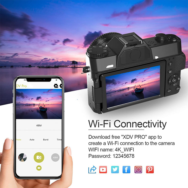 Digital Camera 56MP Camera/Video 6K Video Tape Auto Focus 16X Digital ...