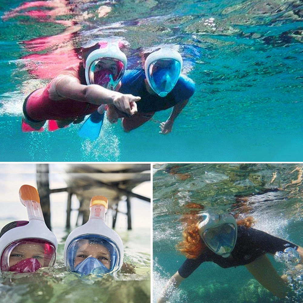 Full Face swimming goggles Anti Leak Easy Breathing Diving Mask ...