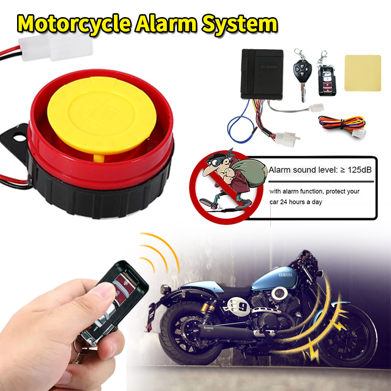 ThrustLine Motorcycle12V Alarm System (125Db) Anti-theft Remote Control ...