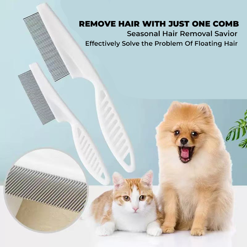 Dog Cat Flea Comb Stainless Steel Needle Comb Fur Comb Pet Hair Comb ...