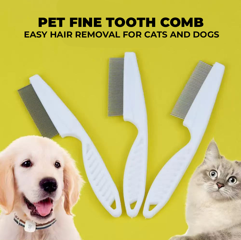 Dog Cat Flea Comb Stainless Steel Needle Comb Fur Comb Pet Hair Comb ...