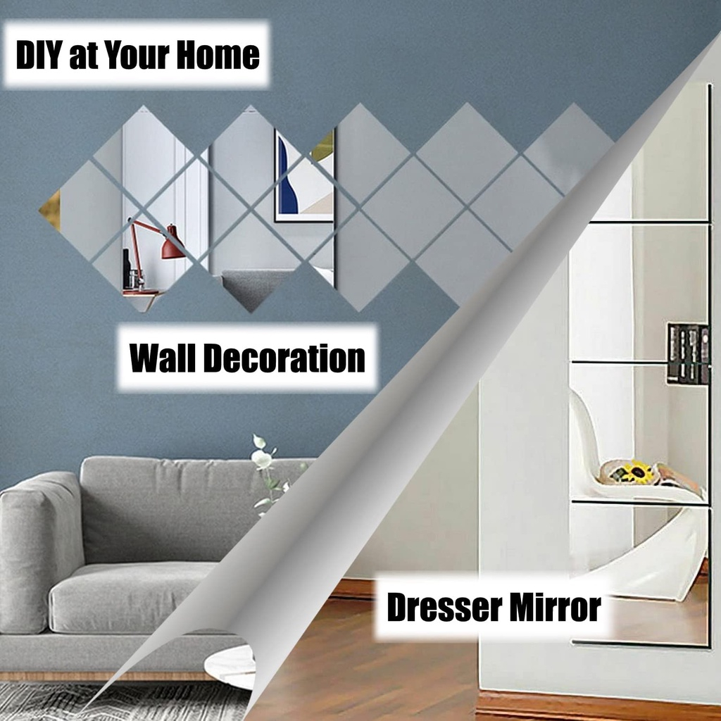 Mirror sticker wall adhesive mirror wall glass wall full body mirror ...