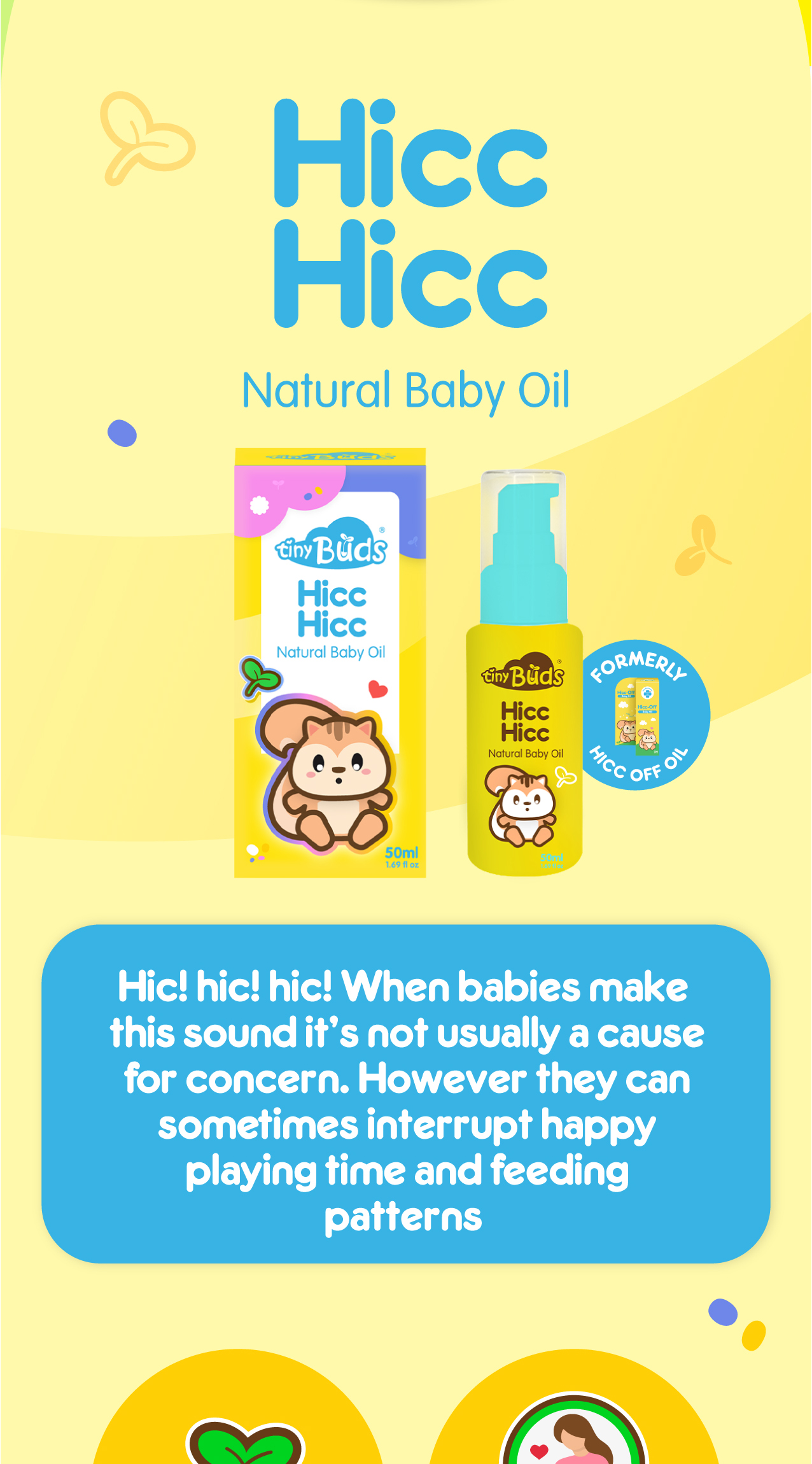TinyBuds Hicc Hicc Natural Baby Oil 50ML | Formerly HICC OFF Massage ...