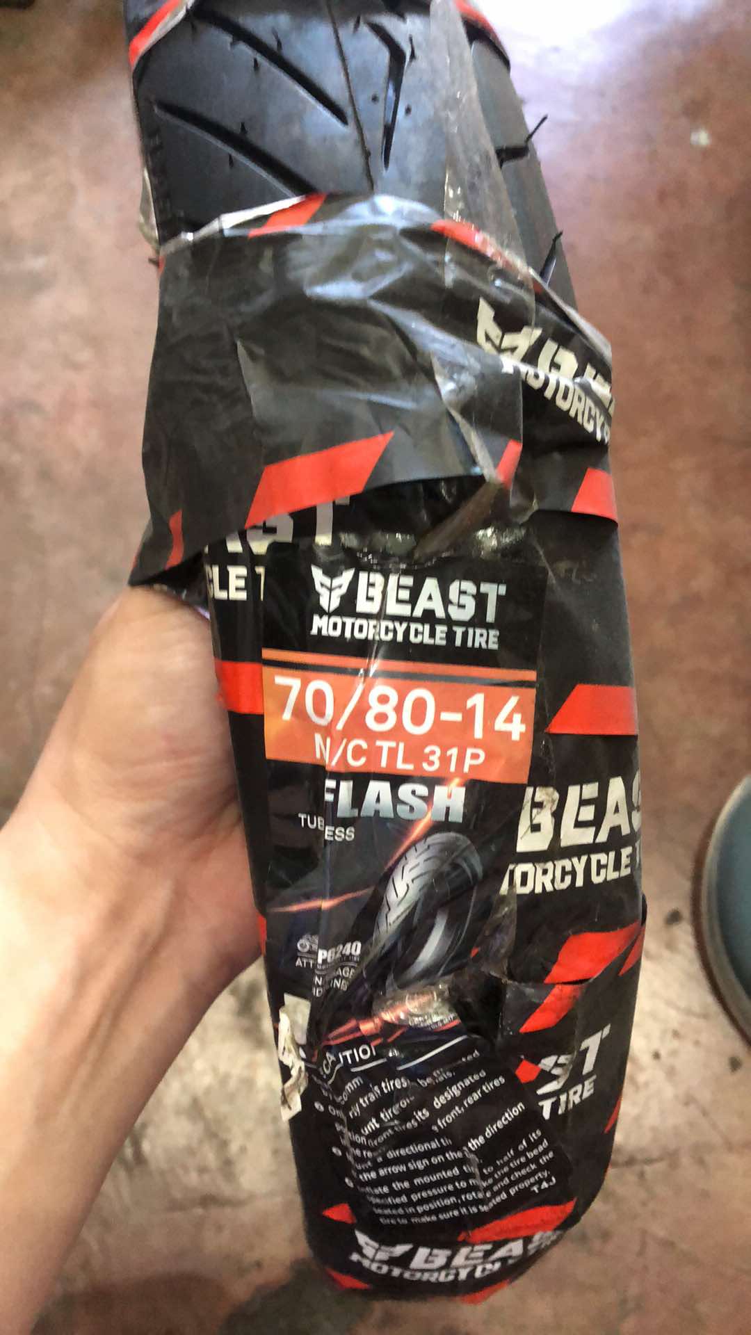 TIRE BEAST FLASH P6240 70/80-14 & 110/80-14 TL Brand New FOR Mioi125 ...