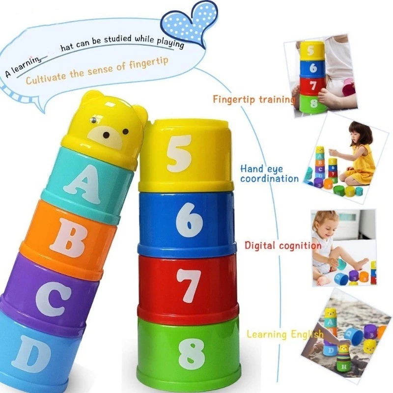 Foldind Stack Cup Tower Toy Kid Brain Response Battle Fold Cup Hand ...