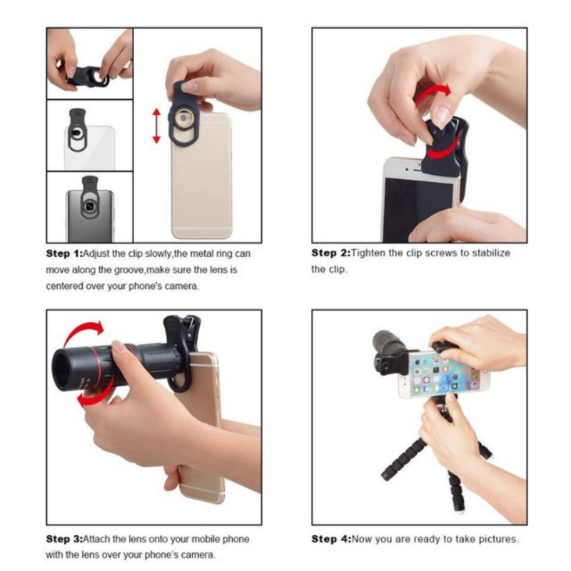 APEXEL Universal 18x25 Monocular Zoom HD Optical Cell Phone Lens ...