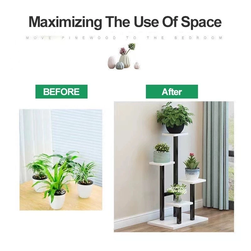 COD Multi-layer simple flower stand household shelf balcony indoor and ...