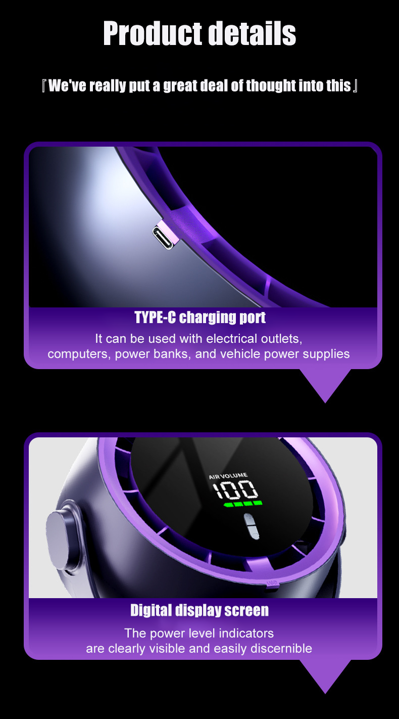 Turbo Fan Cooling Fan Rechargeable 100 Gears Strong Wind Digital ...