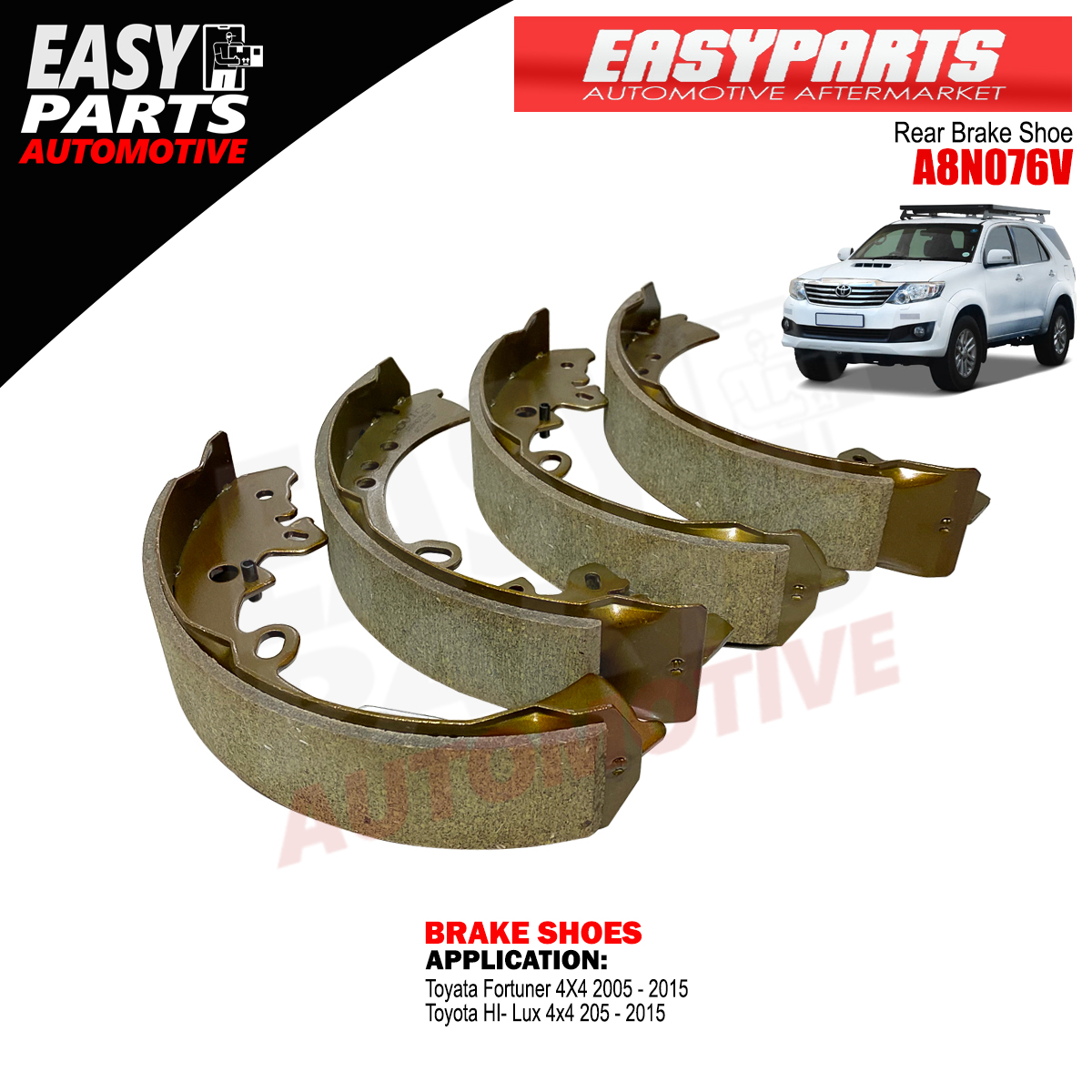 Advics Brake Shoe A8N076V Toy. Fortuner 4X4, HI- Lux 4X4 Rear | Shopee ...