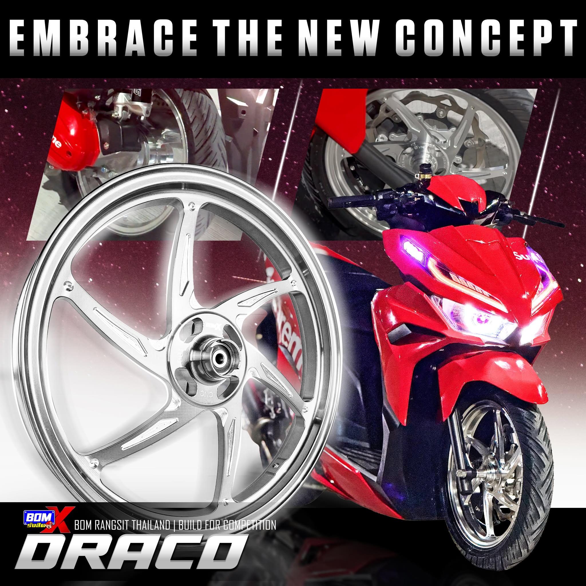 BOM RANGSIT BOMX DRACO CNC MAGS MIO SPORTY/SOULTY/MIO I 125/M3/CLICK ...