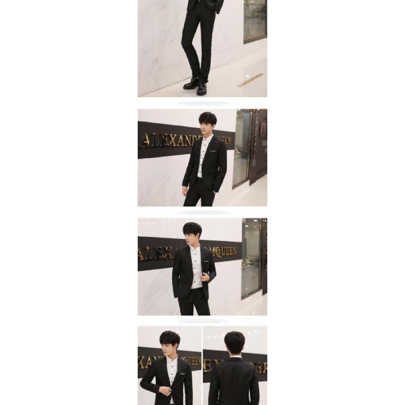 ADO (Local Delive)Suit Men's Three-Piece Suit Men's Full Set of Coat ...