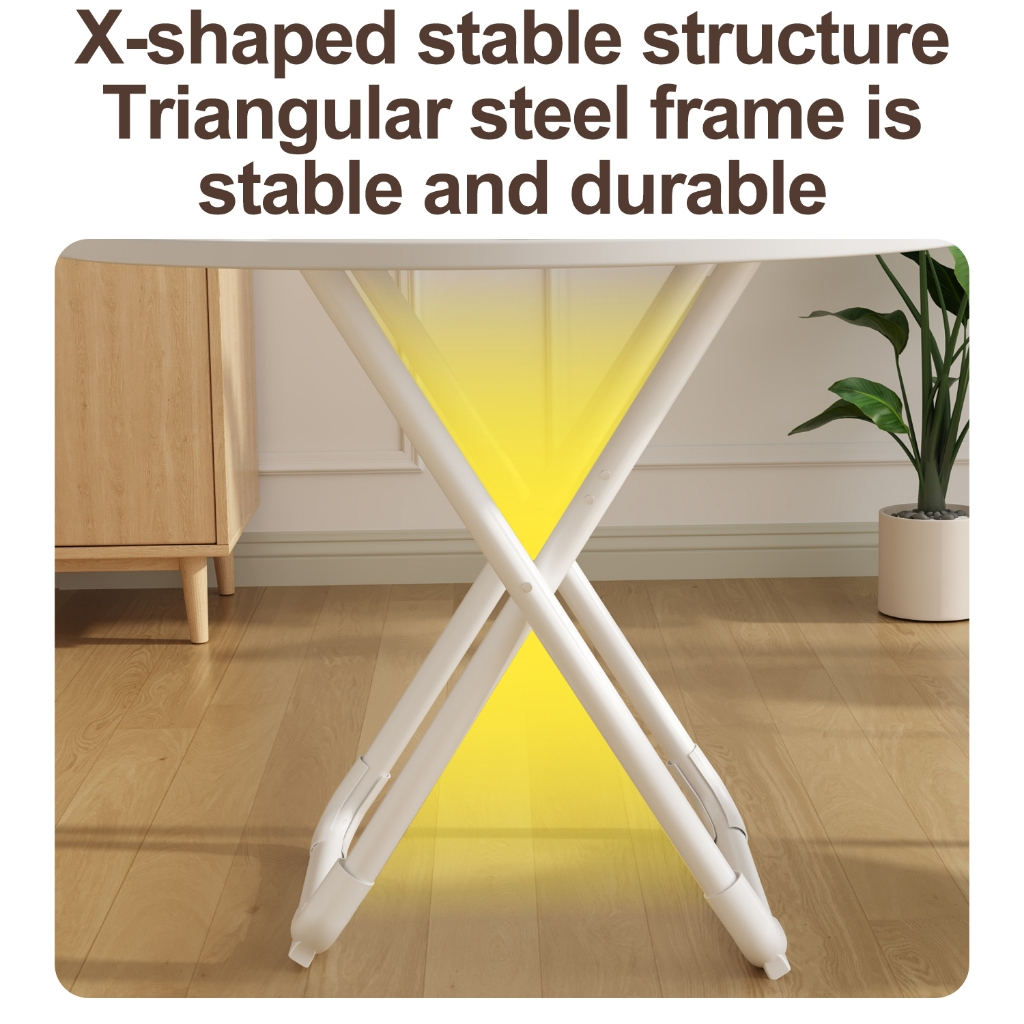 MC&HOME Folding Table White Simple Small Table 60cm Household Meal ...