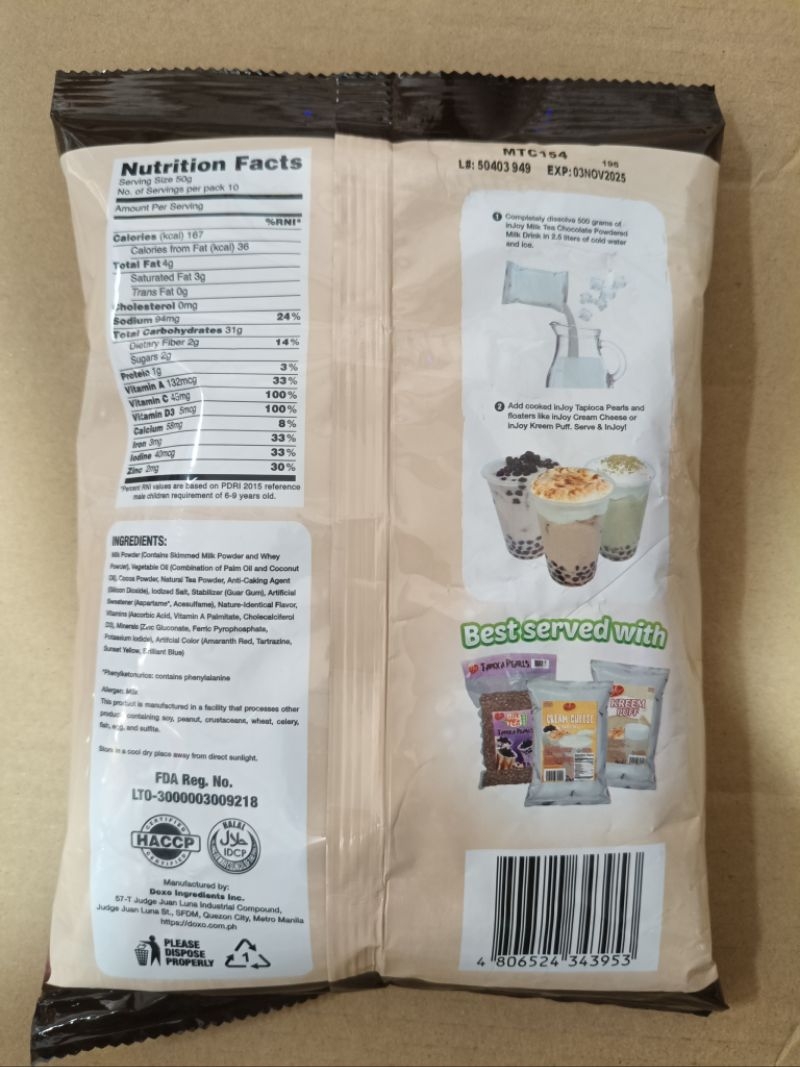 inJoy Milk Tea POWDERED MILK DRINK 500G | Shopee Philippines