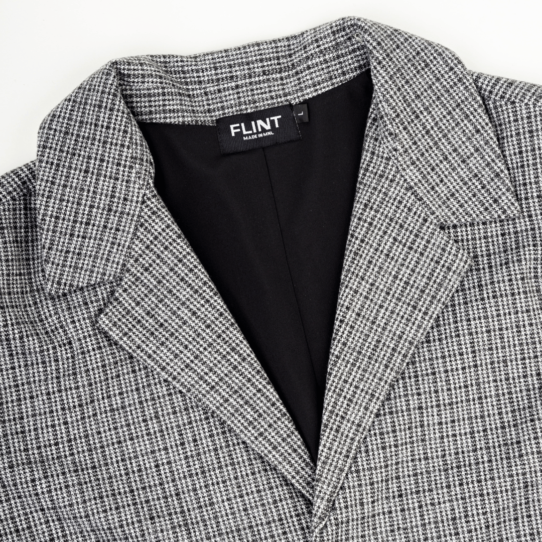 Flint by Made in Mnl: Boxy Fit Houndstooth Cropped Blazer | Shopee ...