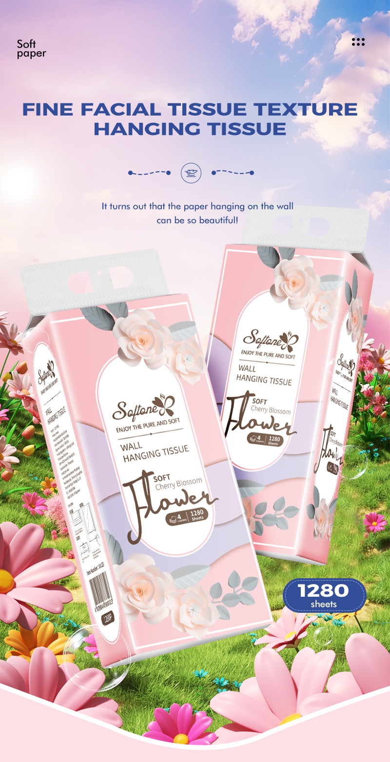 Facial Tissue Wall Hanging Tissue Paper Towel 1280 Sheets Per Pack 4Ply ...