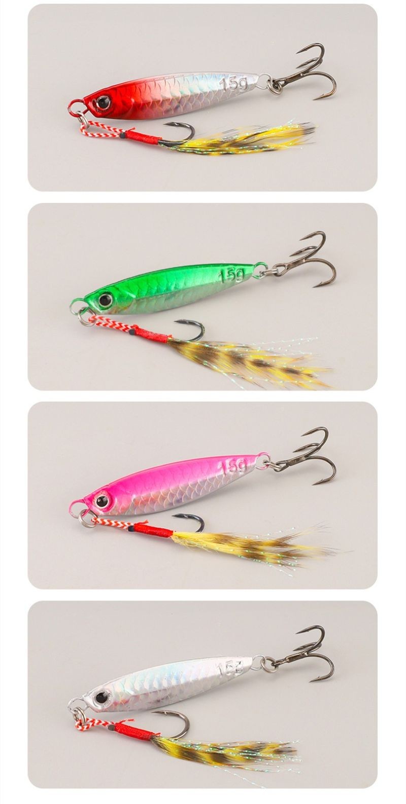 1Pcs Slow Sinking 7-30g Metal Micro Jig Fishing Lure with 3D Eyes Laser ...
