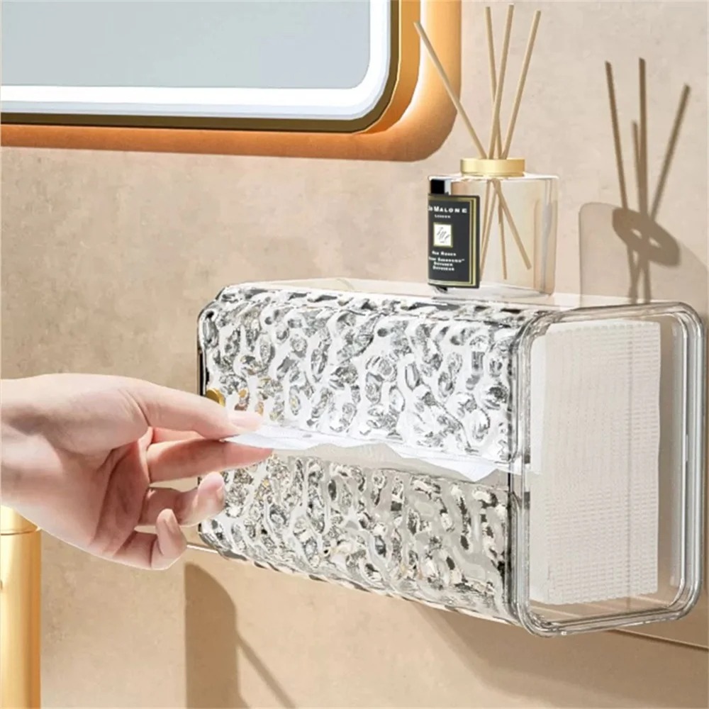 Wall-mounted Tissue Holder Bathroom Transparent Glacier Design Wall ...