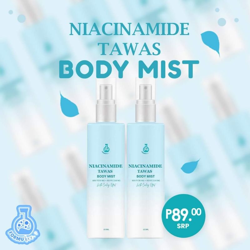 Niacinamide Tawas Body Deo Mist Whitening refreshing deo mist with ...