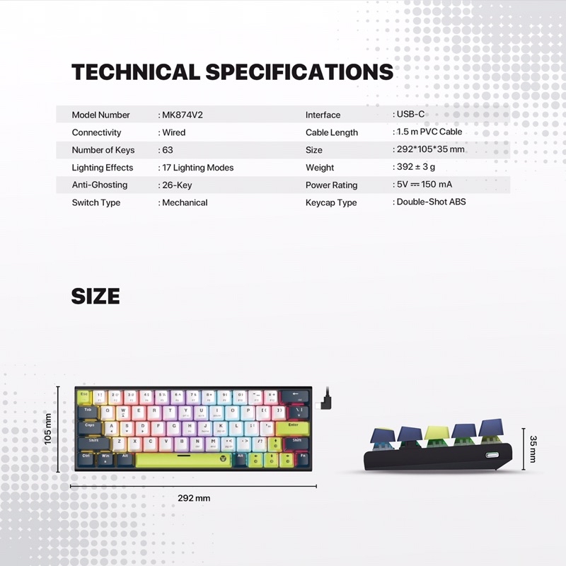 FANTECH ATOM63 MORI Edition Mechanical RGB Gaming Keyboard Hot ...
