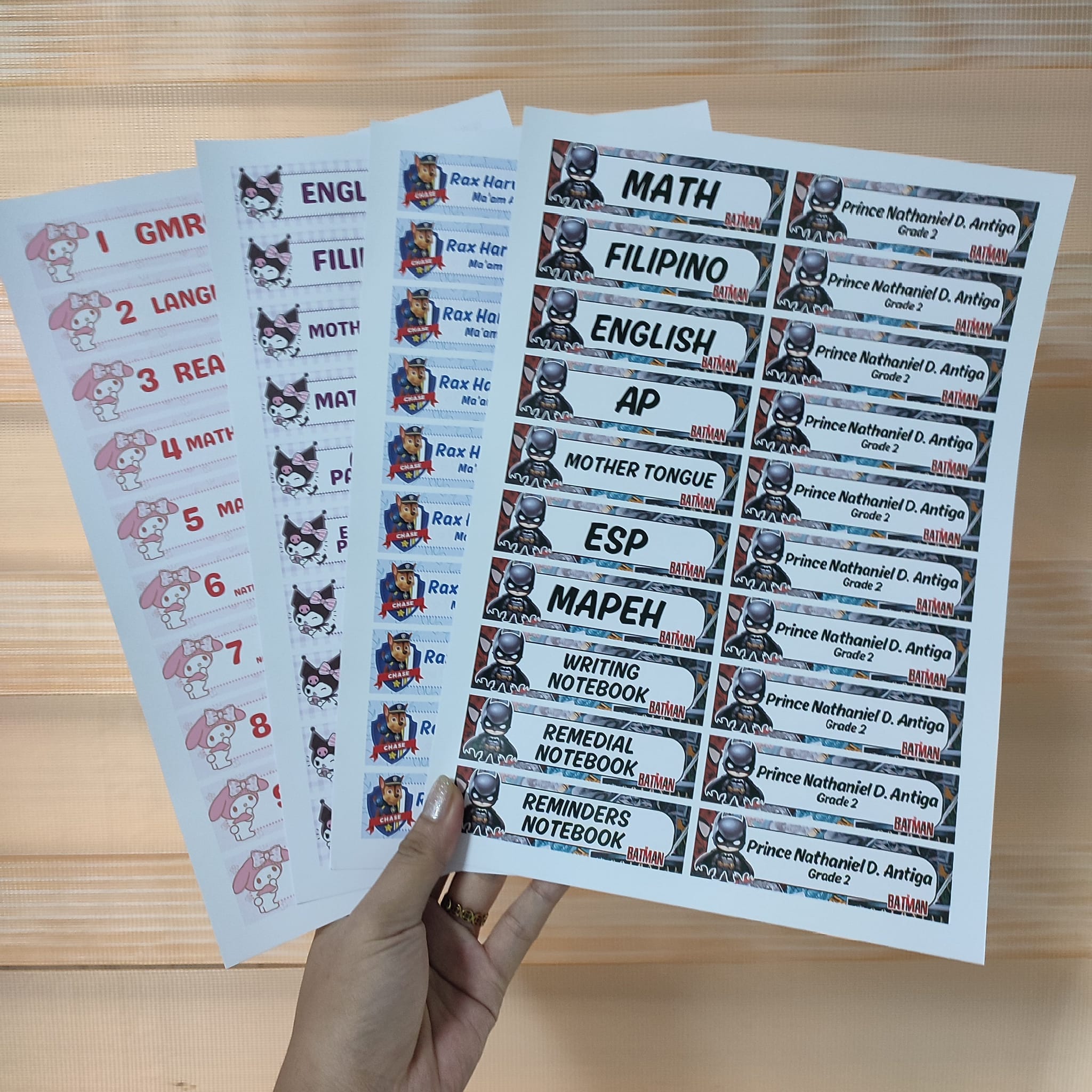 CUSTOMIZED STICKER LABEL (NOTEBOOK & BOOK LABELS) FAST SHIPPING ...