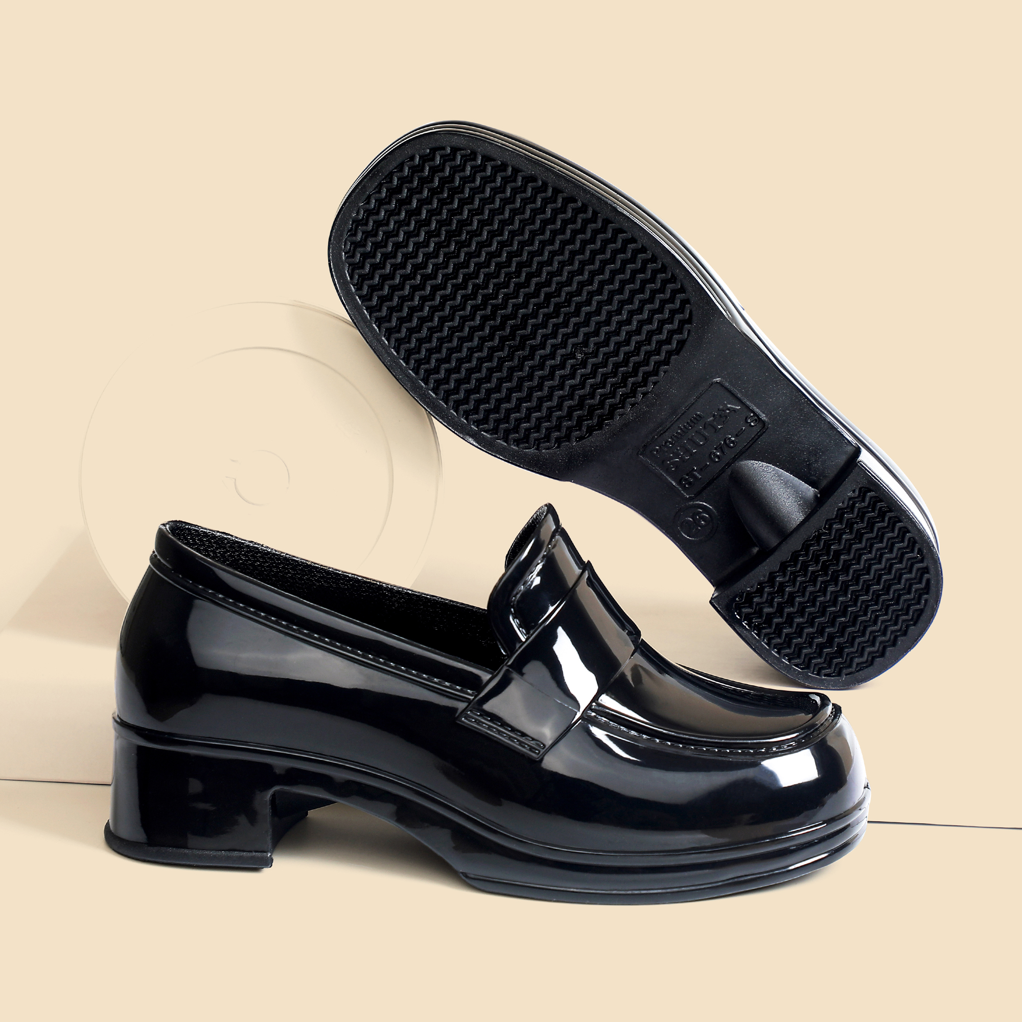 glossy kids black school shoes ladies women office girl student work ...