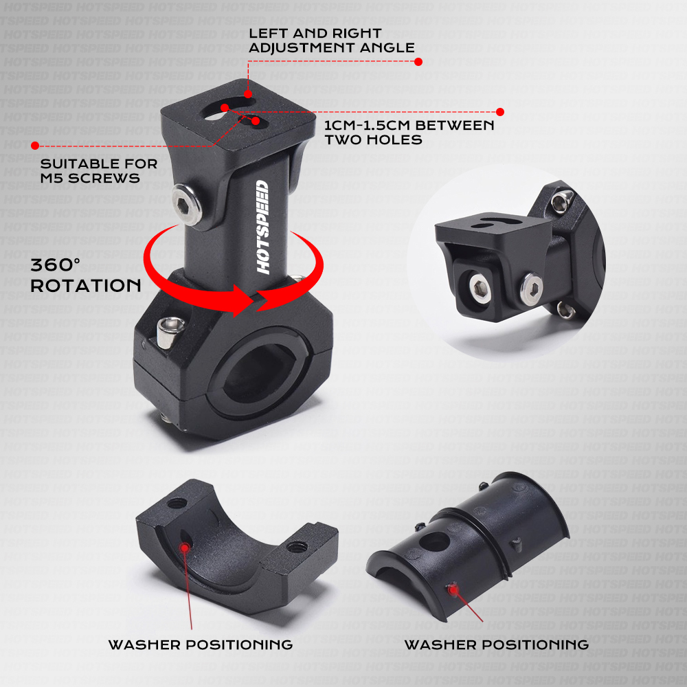 HOTSPEED CNC Motorcycle Mini Driving Light Bracket Led Light Mount Clamp Headlight Alloy Holder ...