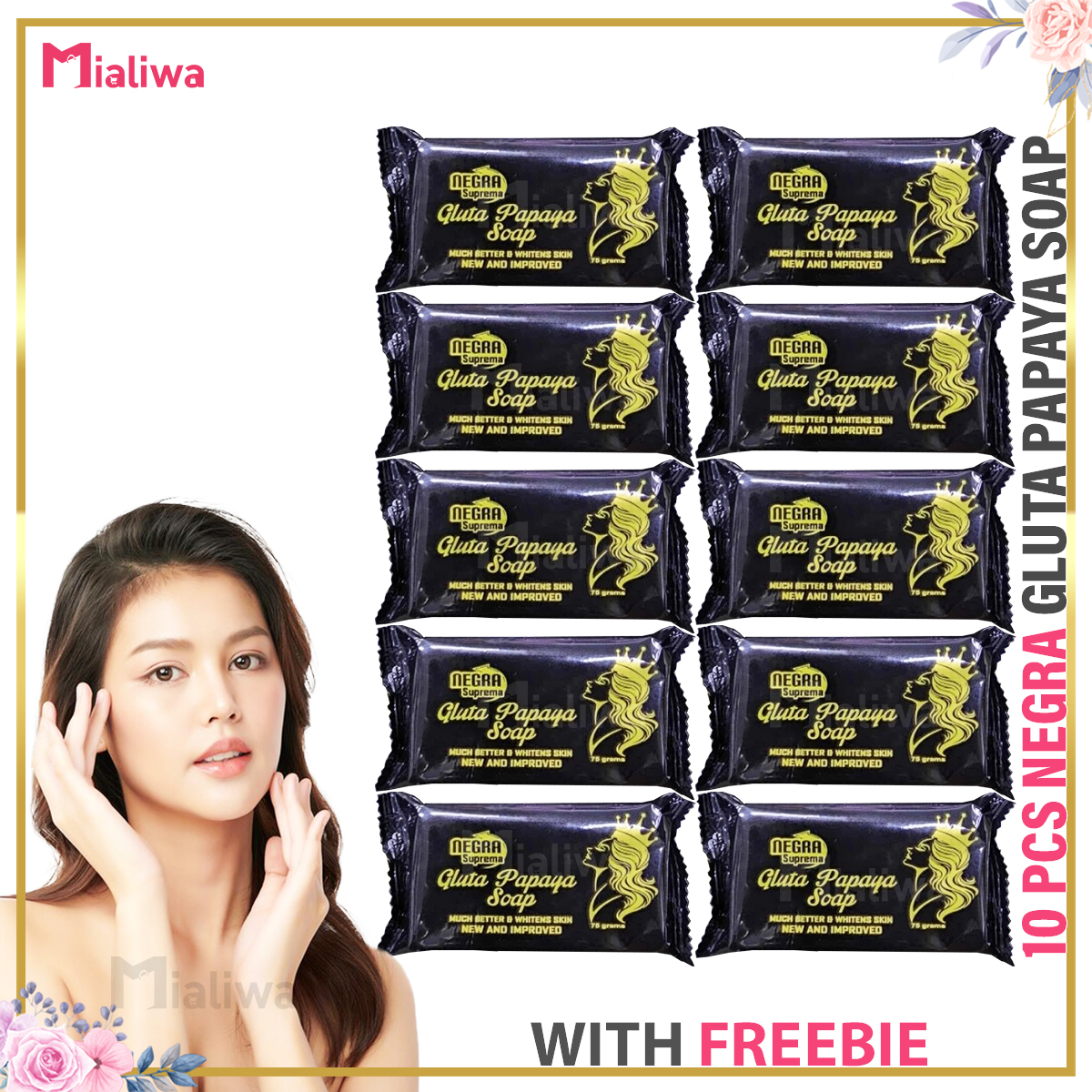 10 Pcs Negra Suprema Gluta Papaya Soap 75g Sabon Pampaputi Whitening ...