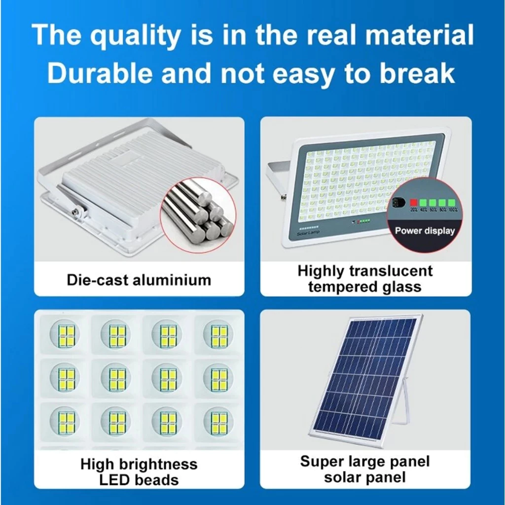 OOKAS 10X Highlight Solar Lights Outdoor Waterproof 7000W Solar Flood ...