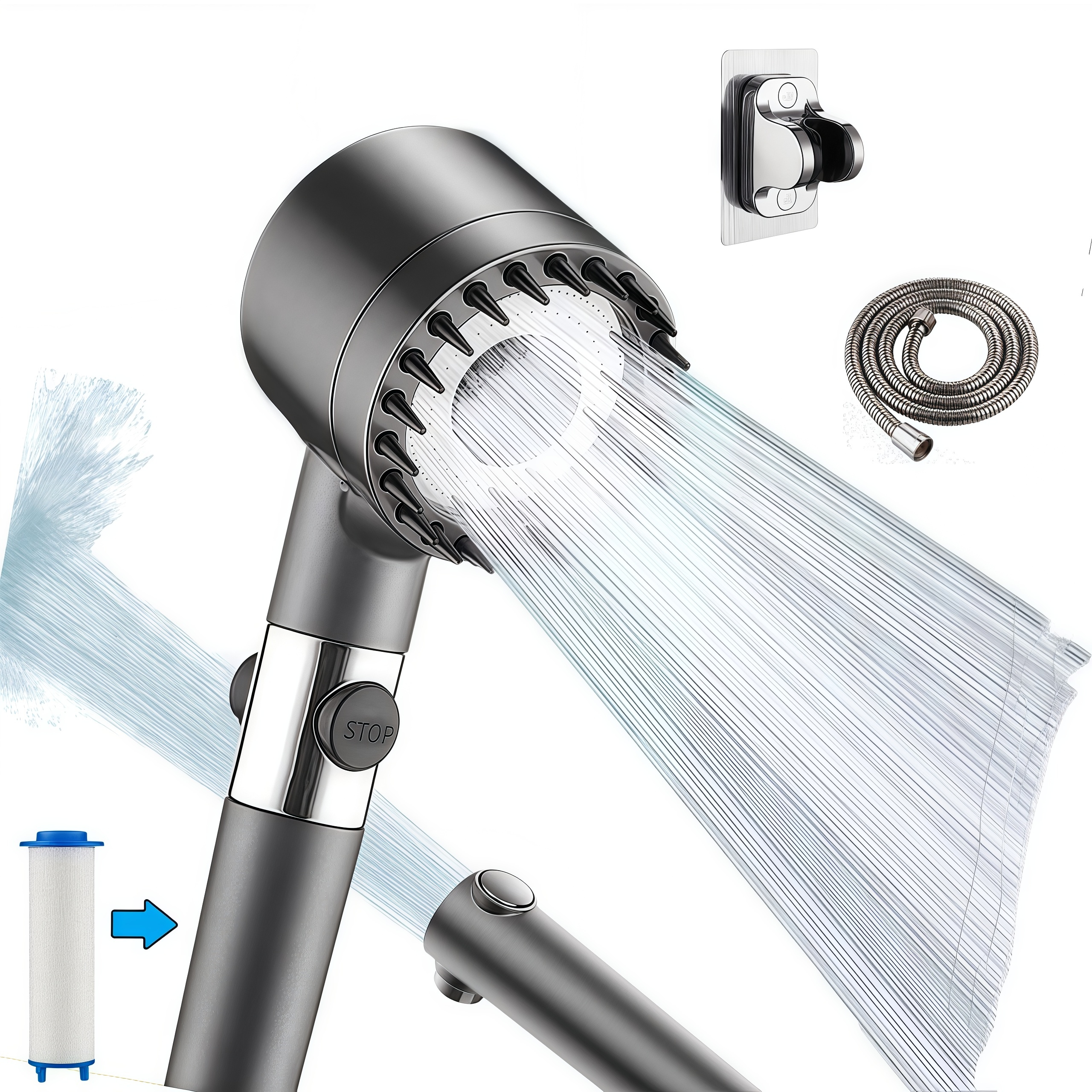 Shower Head Handheld Shower Head Bathroom Pressurized Massage Shower ...
