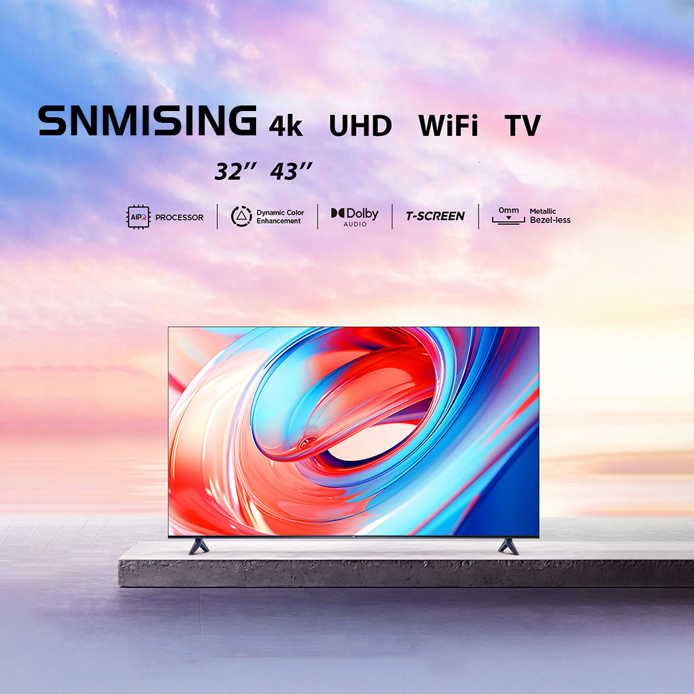 SNMISING Smart TV 4K LED Flat Screen Android TV 32 Inch Television ...