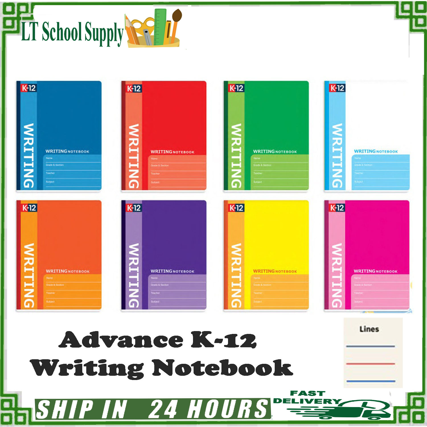 3 Pads Advance K-12 Notebook 80leaves Random Color (165mm x 213mm ...
