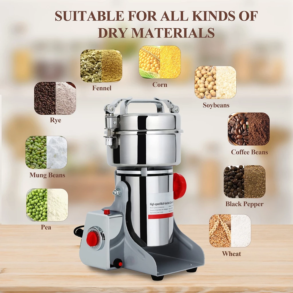 5000W 1200G Electric Food Processor Blender Heavy Duty Grinder Coffee ...