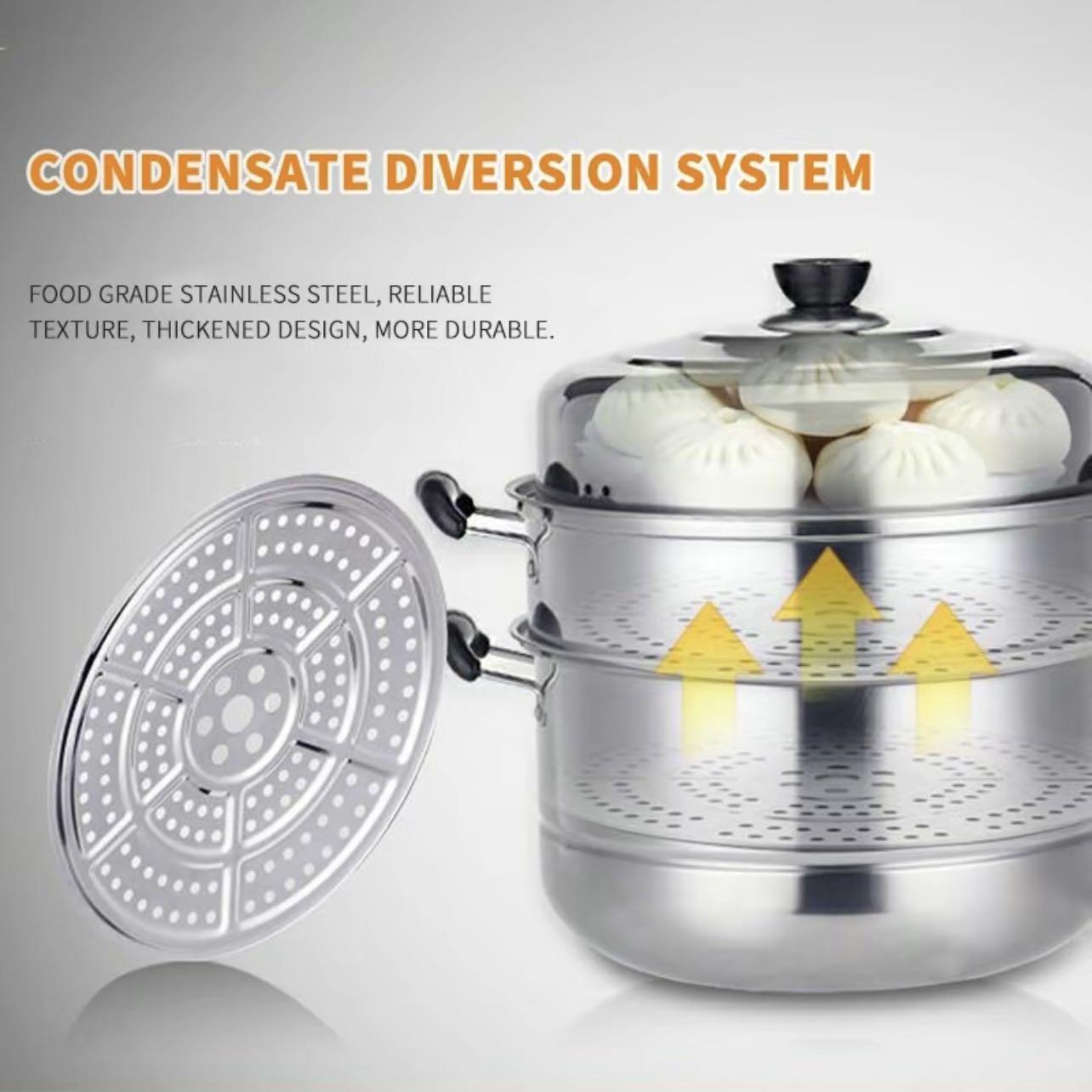 3 Layer Stainless Steel Steamer And Cooker Cooking pots Steamer pan ...