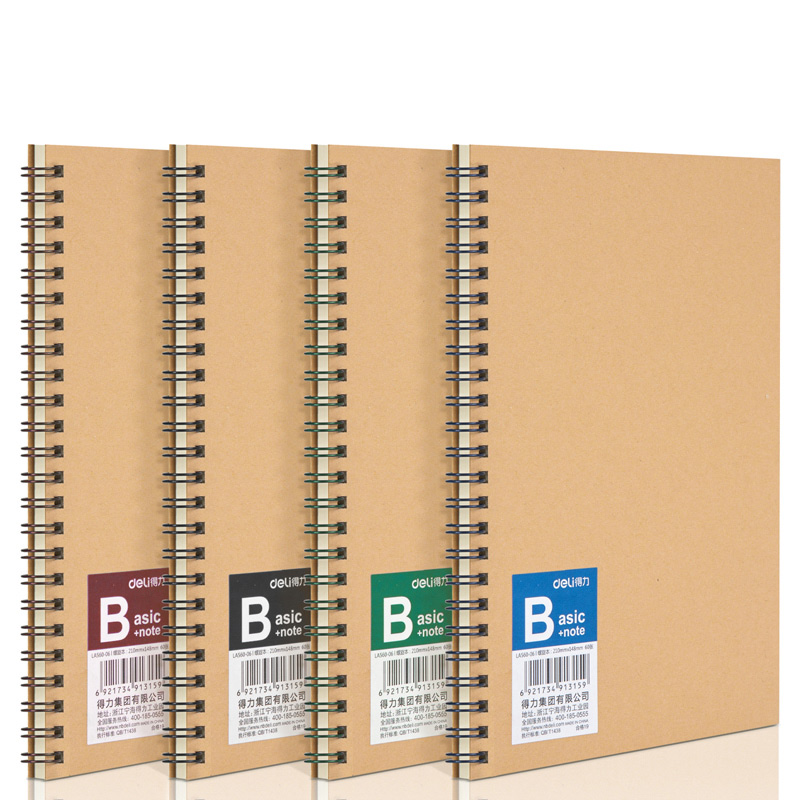 Deli 5PCS Thick A5 Spiral Notebook 60 Sheets Binder Notebook Student ...