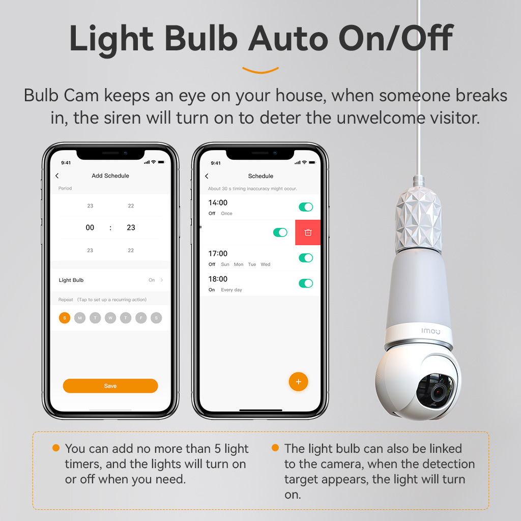 IMOU Bulb Cam Security CCTV Wireless Indoor Camera Connect to Cellphone ...
