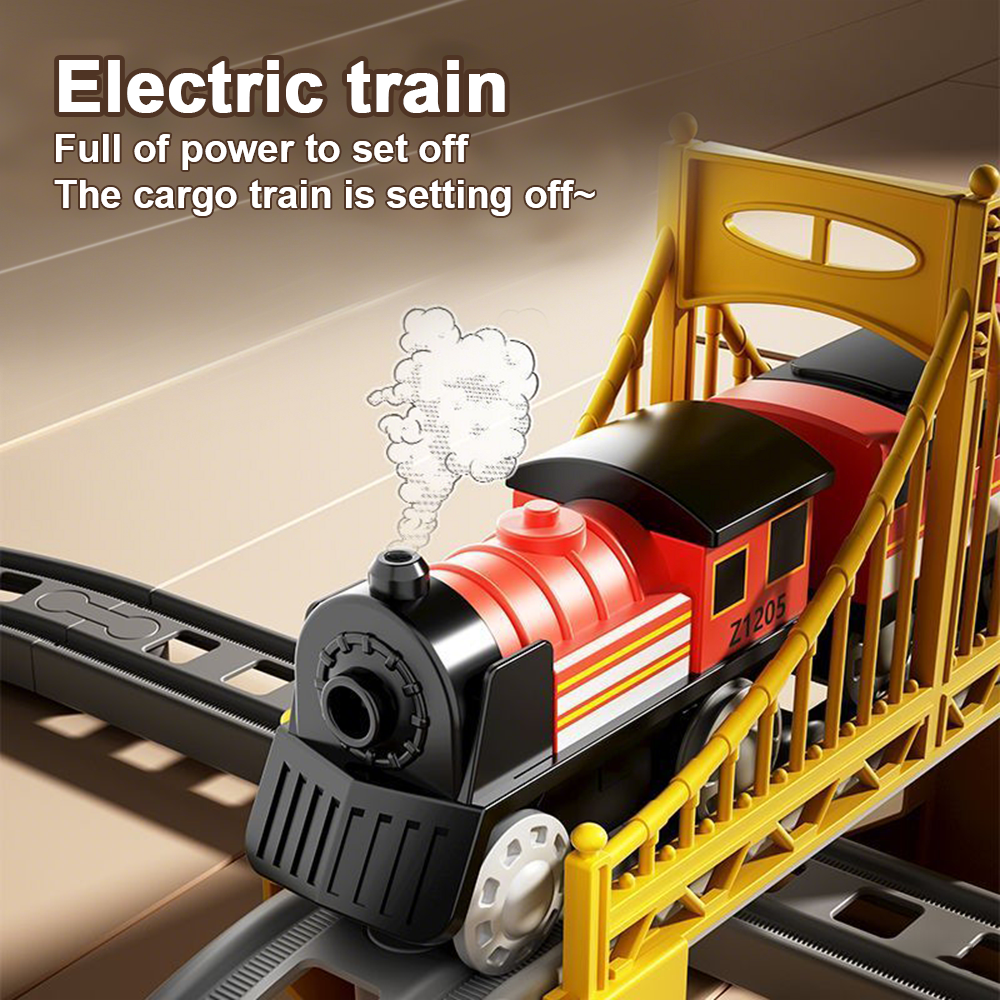 TOYSPACE DIY Electric Train Toy Set 113 Pcs Variety Of Track ...