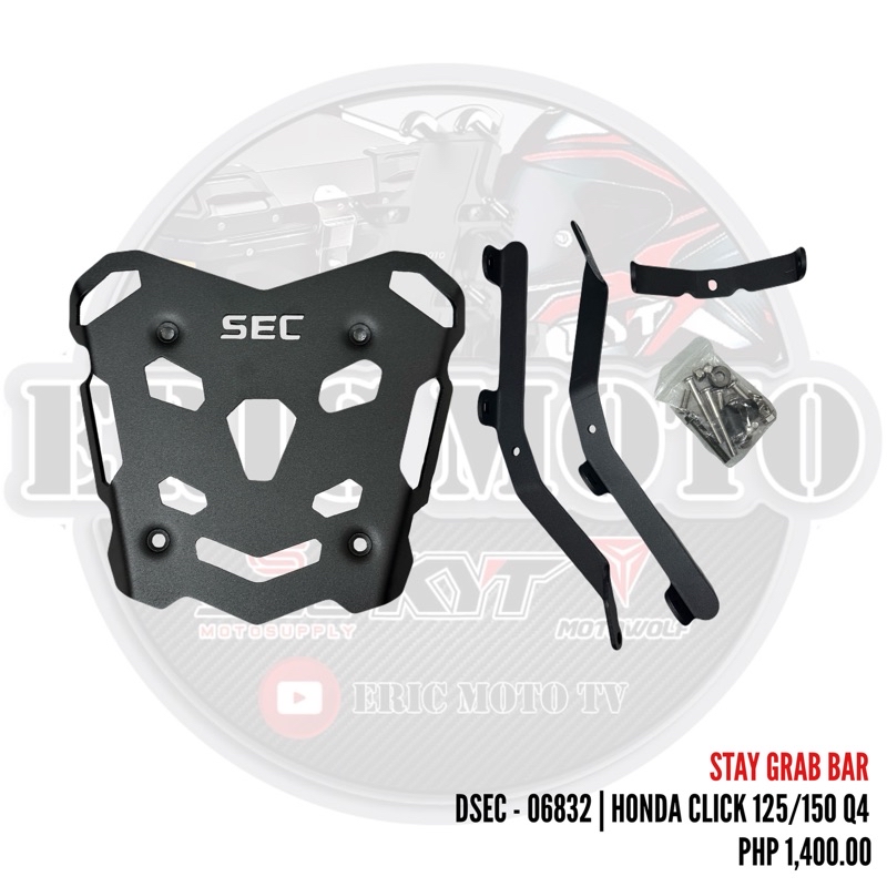 sec honda click v1, v2, v3 & v4 metal warrior / SEC click Q4 stay grab bar top box bracket ...