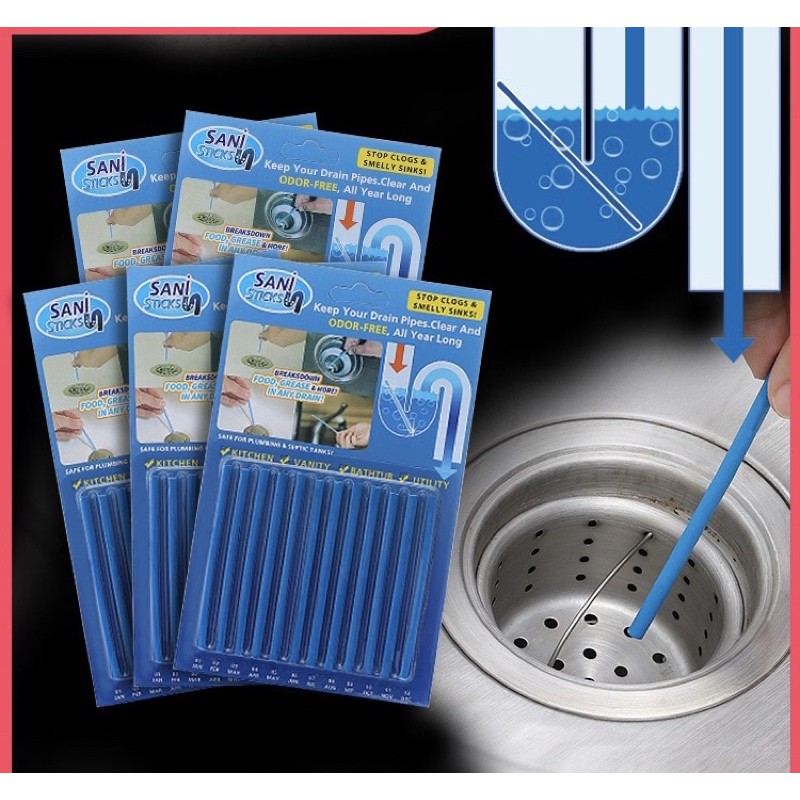 TV110 Sani Sticks Drain Breakdown Kitchen Toilet Sewer Deodorization ...