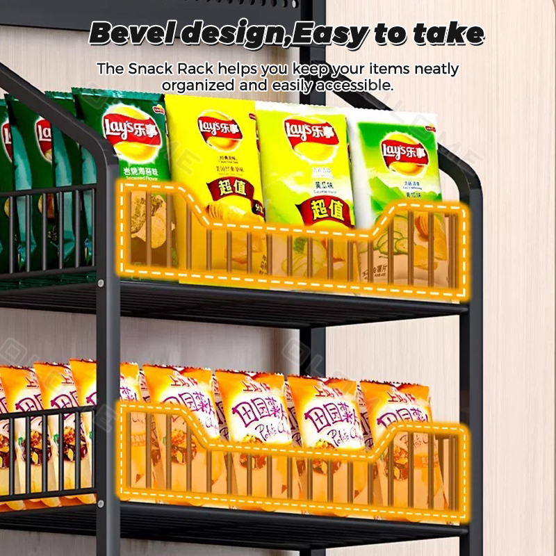 Snack shelves supermarket Snacks Beverage display and storage rack ...