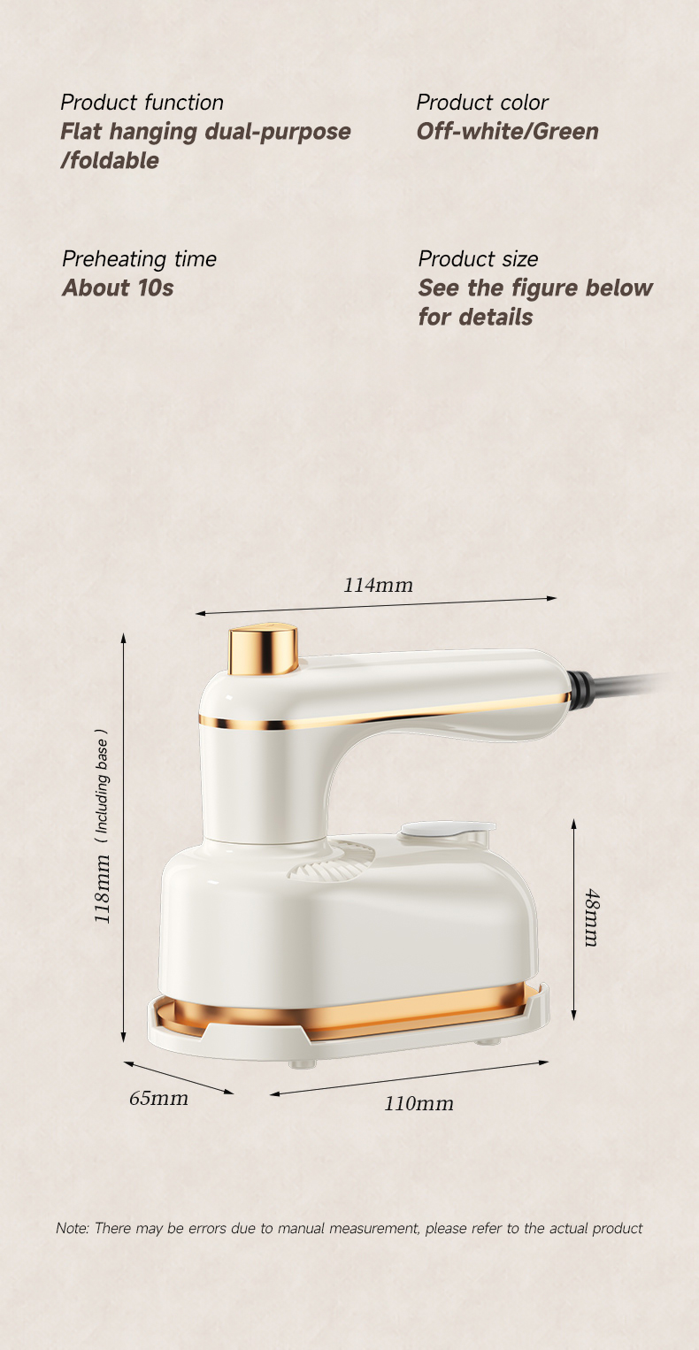 2in1 Steamer Iron Mini Portable Iron for Clothes Hanging Handheld ...