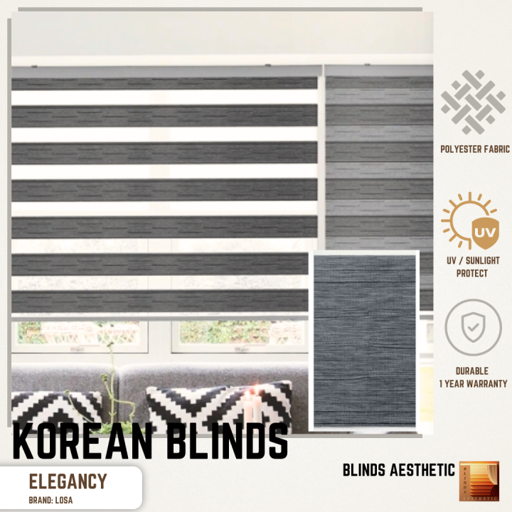 NICEDAYS Modern Korean Blackout Blinds For Window Venetians Duo Roller ...
