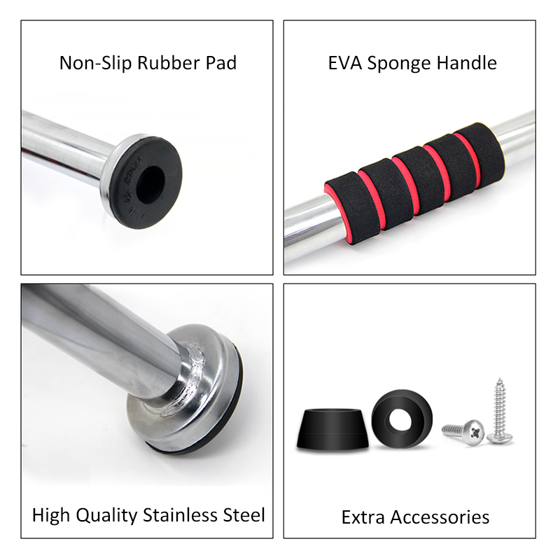 200KG Adjustable Gym Bar DoorWay Pull Up Bar Thicken Pull Ups Bar Wall Mounted Chin Horizontal ...