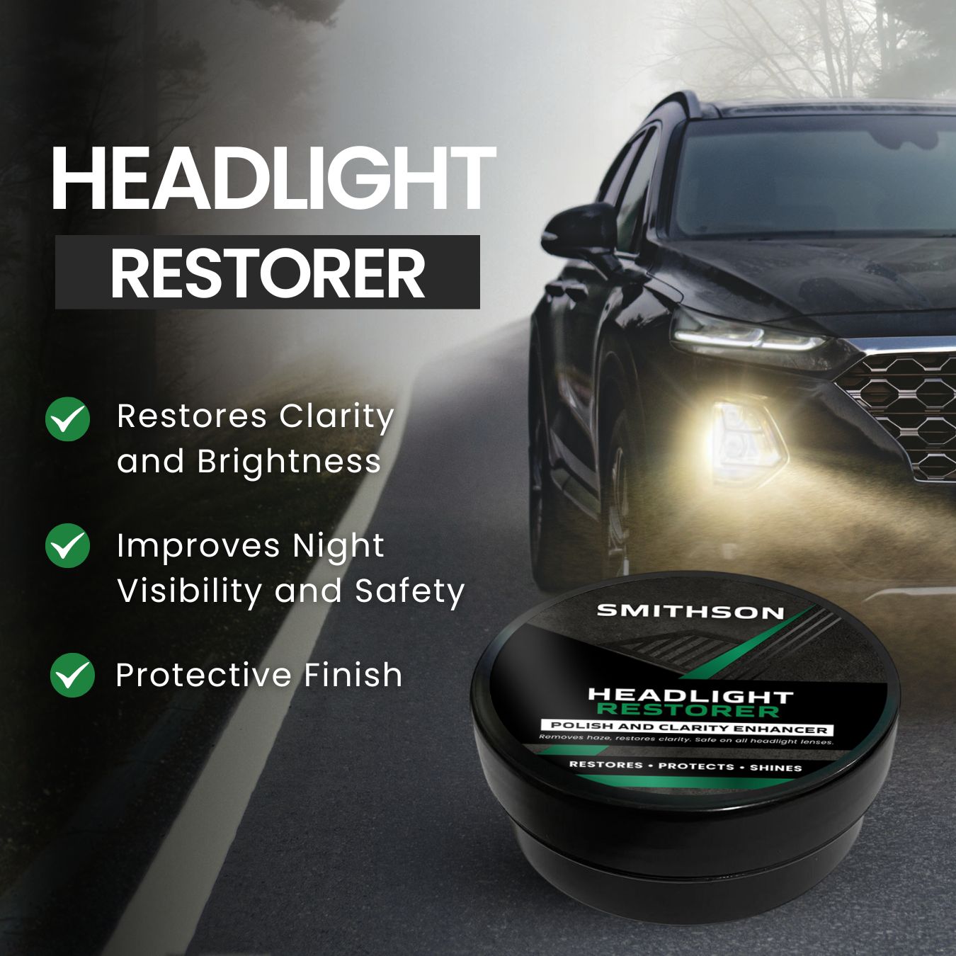 Smithson Headlight Restorer 60ml Lubricant and Polishing Compound for ...